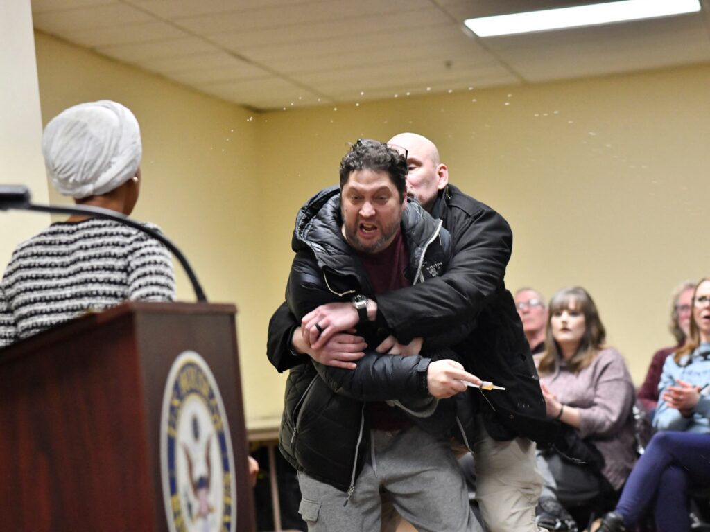 Minnesota Rep. Ilhan Omar Sprayed with Unknown Substance at Town Hall ...